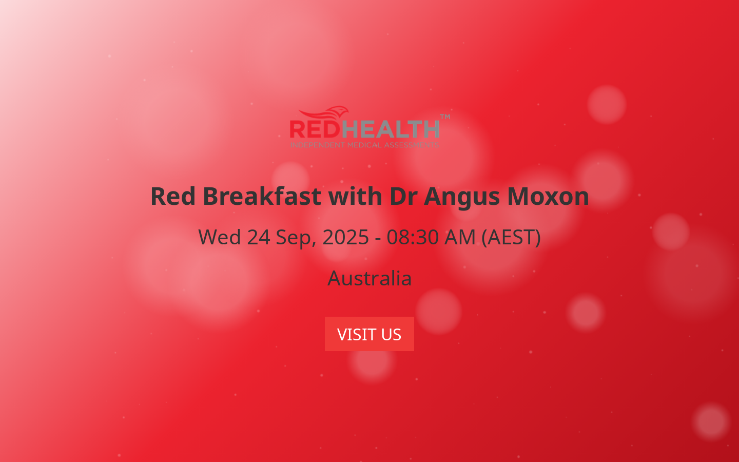 Red Breakfast with Dr Angus Moxon